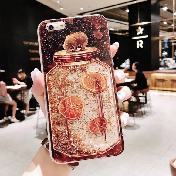 Accessories | Glitter Liquid Quicksand Brown Bear Phone Case | Poshmark